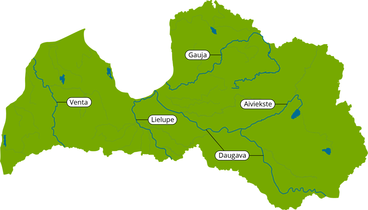 Latvijas novadi, to lielākās pilsētas, upes, ezeri. — teorija ...