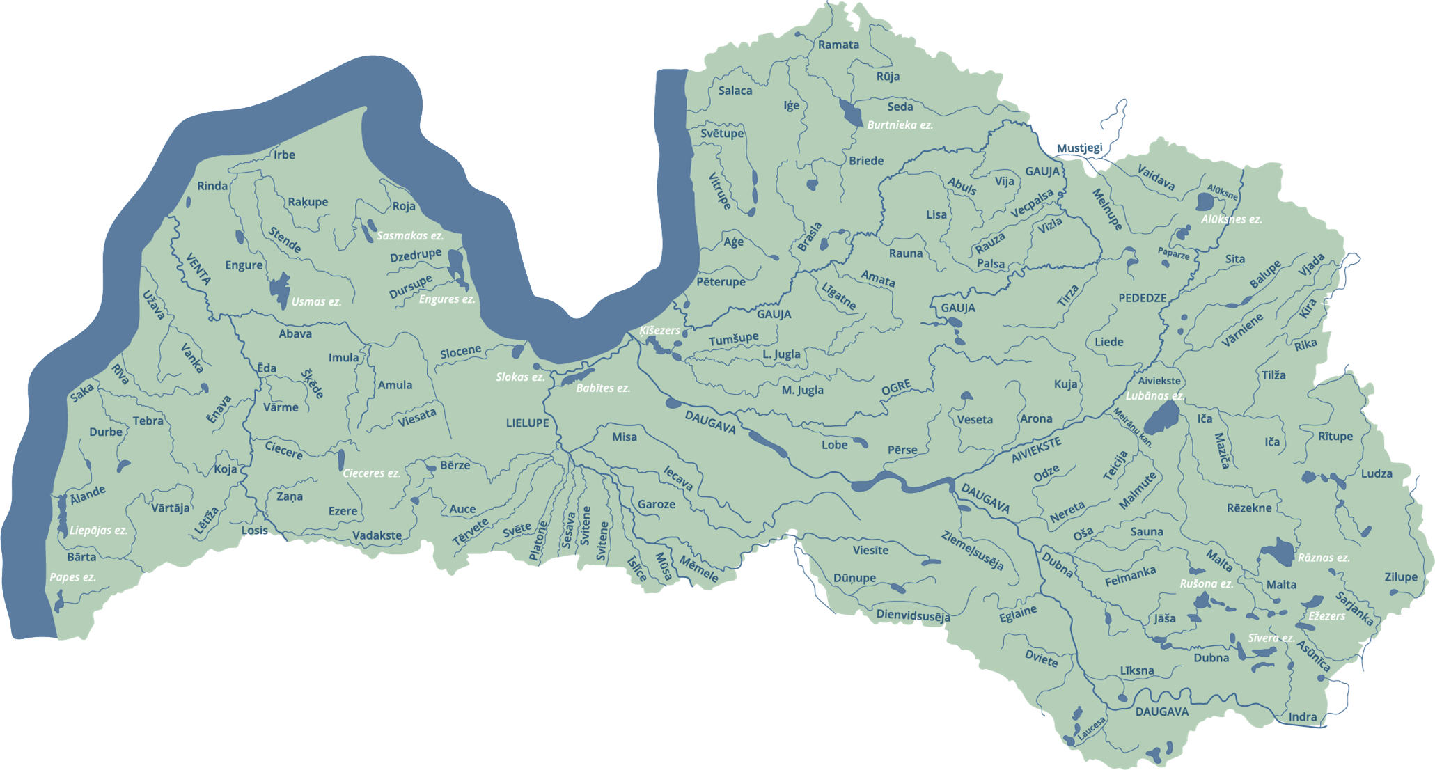 Kādas upes ir Latvijā? — teorija. Dabaszinības (Skola2030), 3. klase.