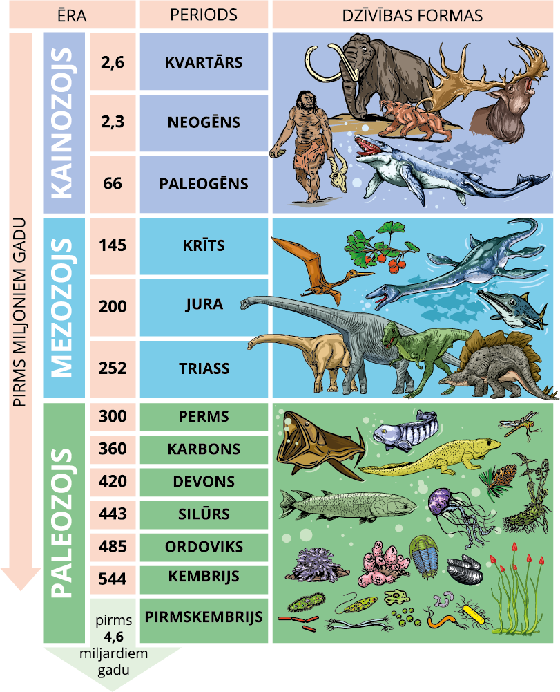 Zemes ģeoloģiskā vēsture — teorija. Ģeogrāfija (Skola2030), 7. klase.