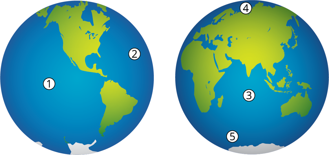 Okeāni — uzdevums. Dabaszinības, 3. klase.